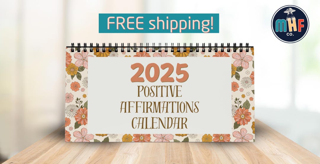 2025 Boho Calendar Calendar | Positive Affirmations | Desk Calendar ...