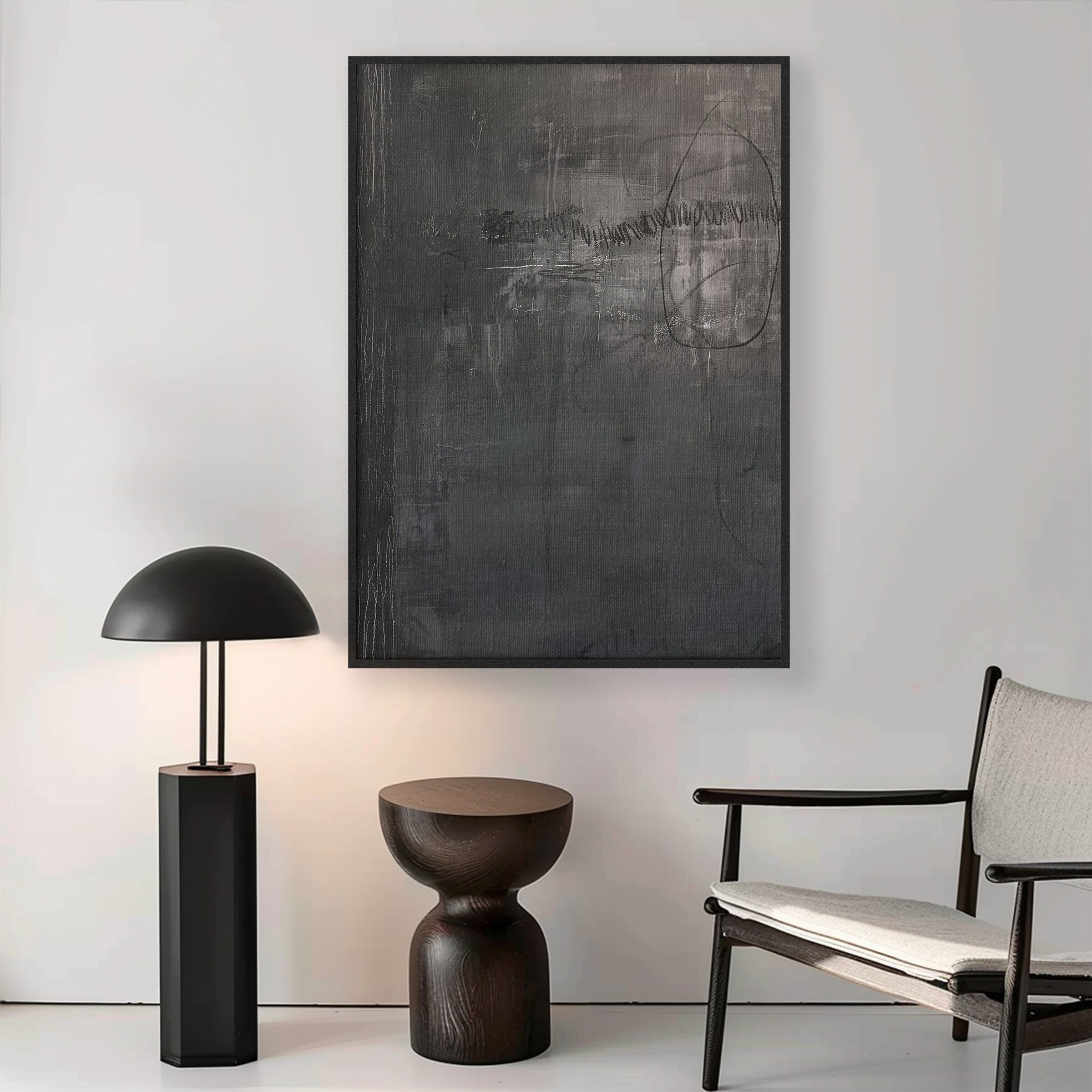 Black Abstract Digital Download | Minimalist Black Industrial Poster ...