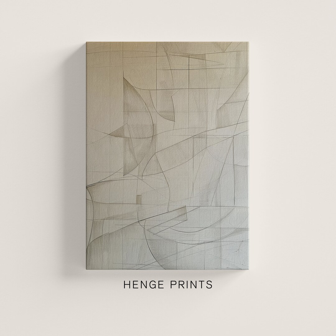 Elegant Abstract Line Art Drawing | Modern Minimalist Pencil Sketch on ...