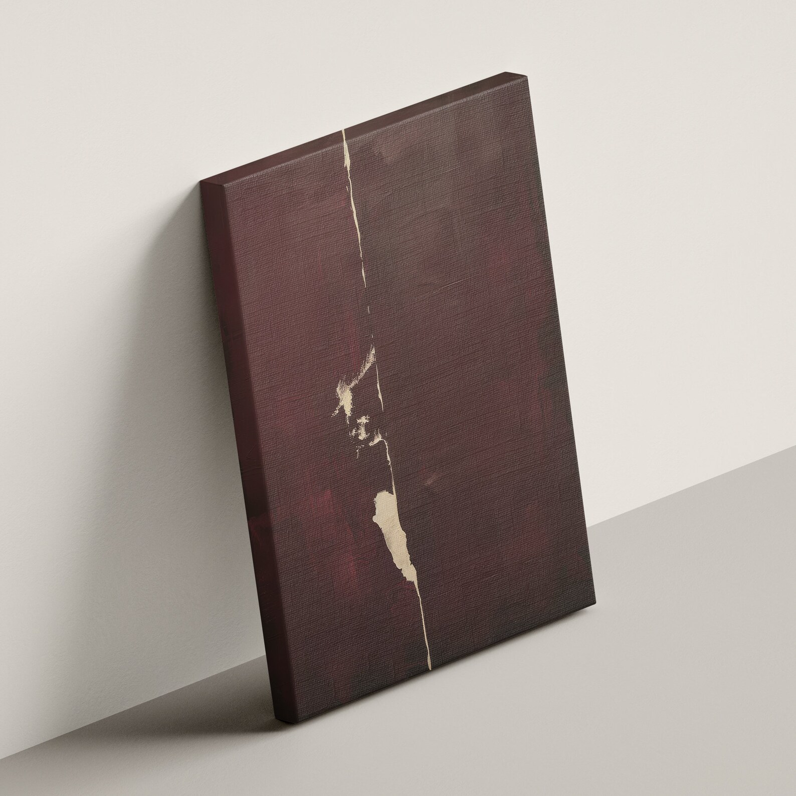 Burgundy Abstract Painting | Minimalist Abstract Poster - Dark Wall ...