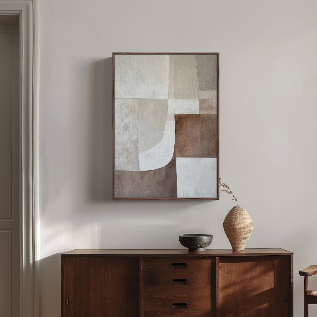 Abstract Beige Brown Digital Download | Minimalist Neutral Tone Poster ...