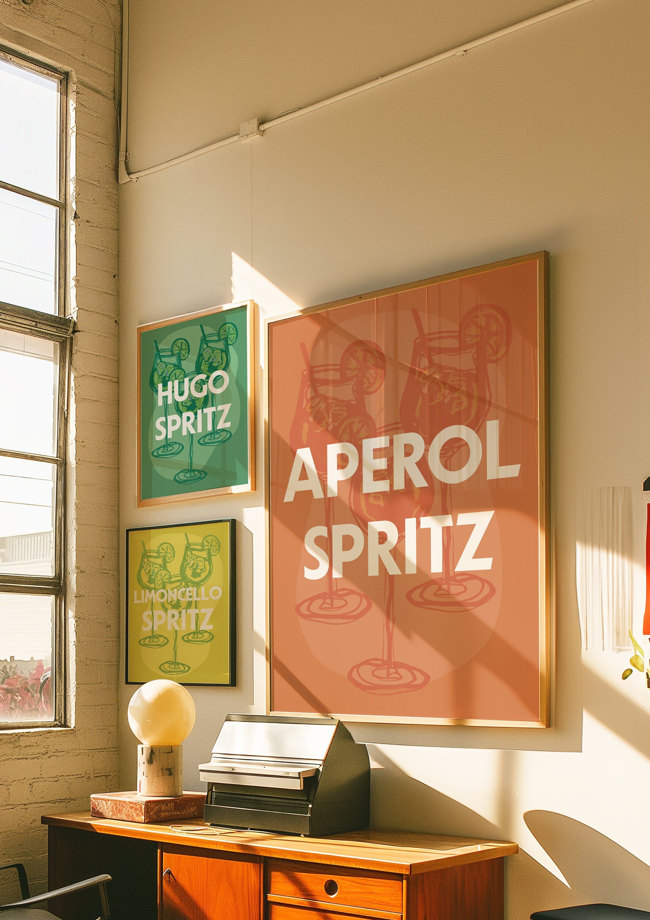 TRIO COCKTAIL BUNDLE - Spritz Art Print - Aperol Hugo Poster, Retro Fun ...