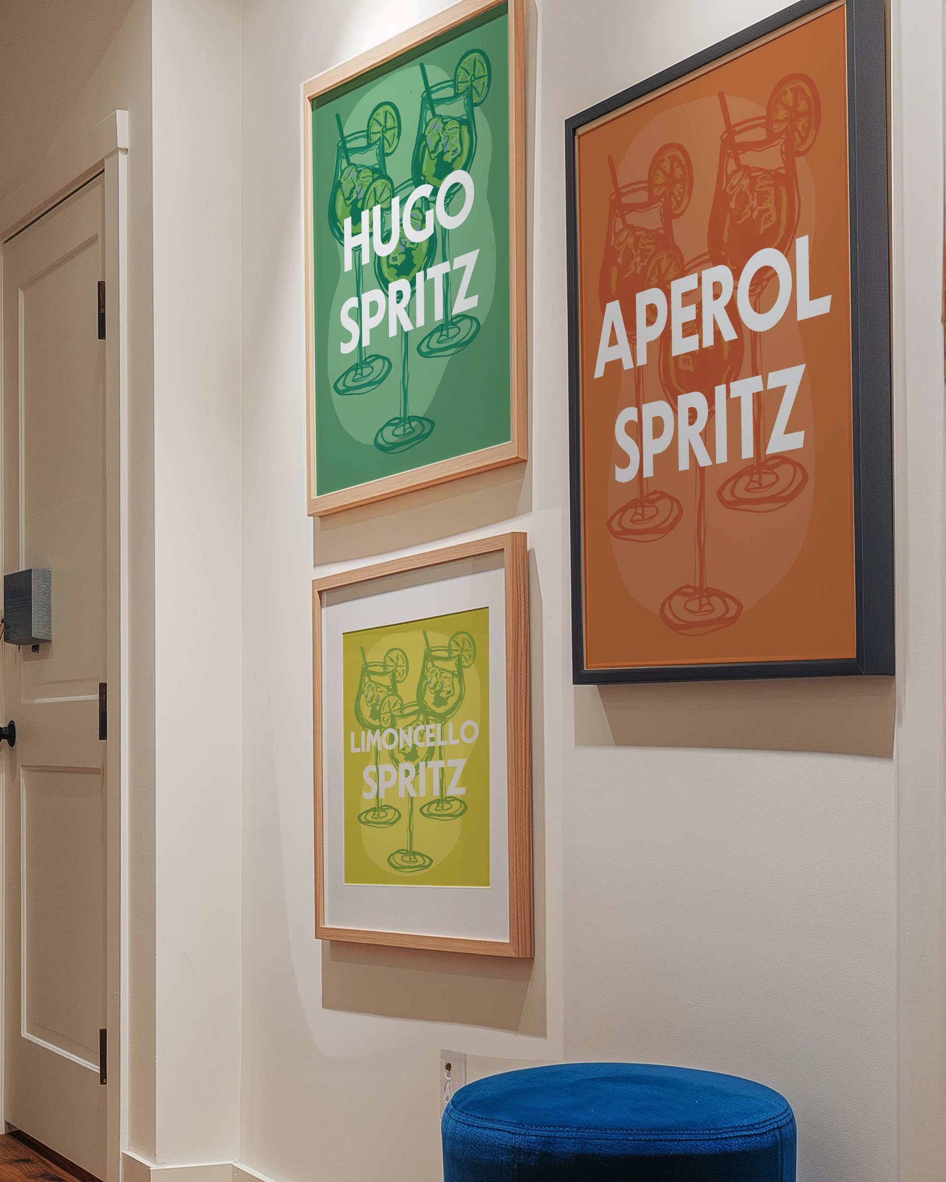 TRIO COCKTAIL BUNDLE Spritz Art Print Aperol Hugo Poster, Retro Fun ...