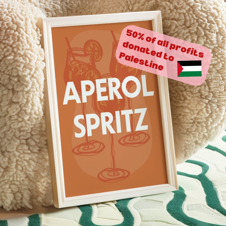 Aperol Spritz Art Print - Mid Century Wall Art, Orange Retro Fun ...