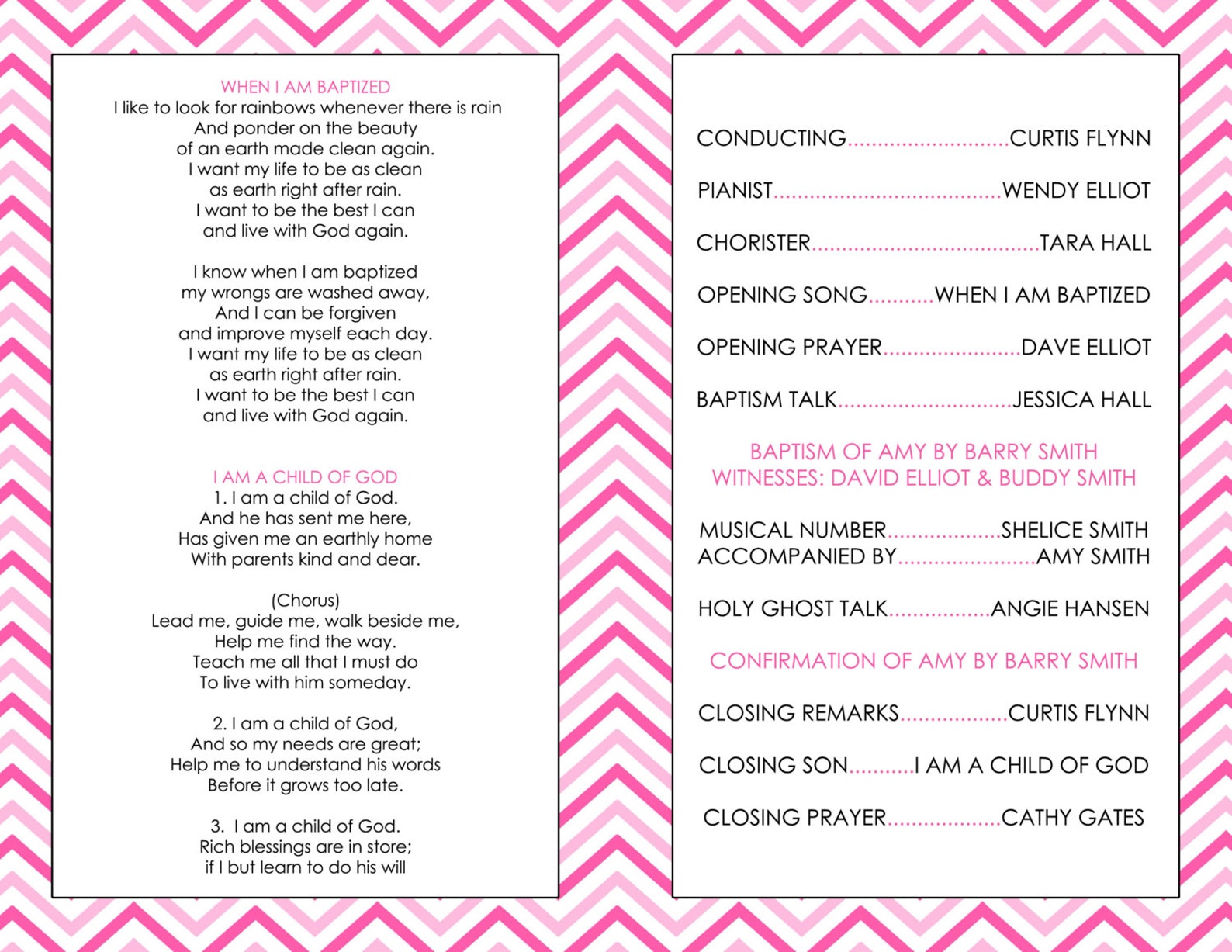 INSTANT DOWNLOAD - Printable Folding Baptism Program - LDS - Fully ...