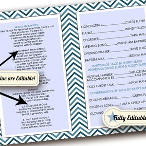 INSTANT DOWNLOAD - Printable Folding Baptism Program - LDS - Fully ...
