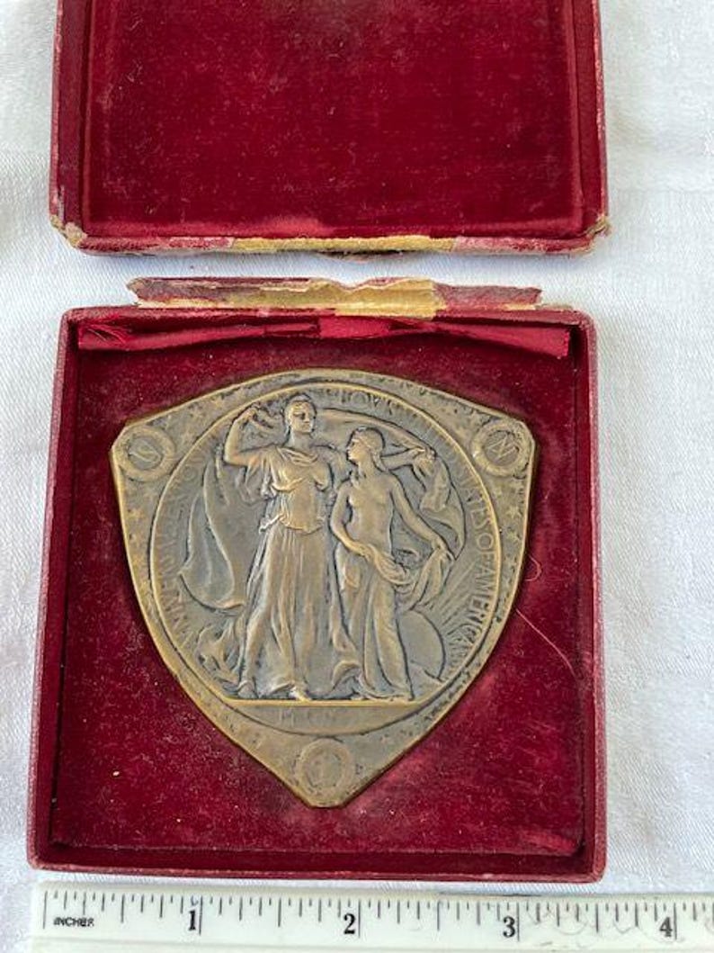 Triangle Bronze Commemorative Medal Louisiana Purchase 1904 St. Louis ...