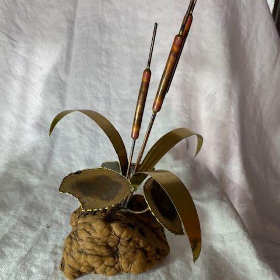 Cattails Wood and Bronze Sculpture - Etsy