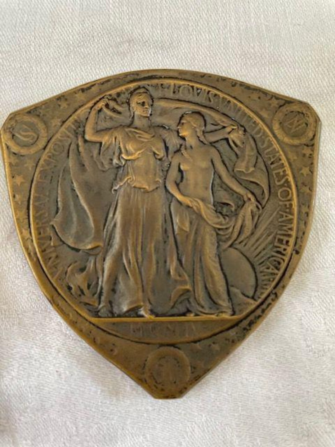 Triangle Bronze Commemorative Medal Louisiana Purchase 1904 St. Louis ...