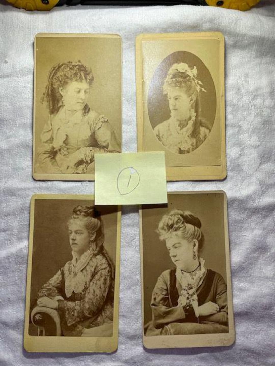 Set of 4 1800's Photos of Katie Yates, Daughter of Richard Yates, Gov ...
