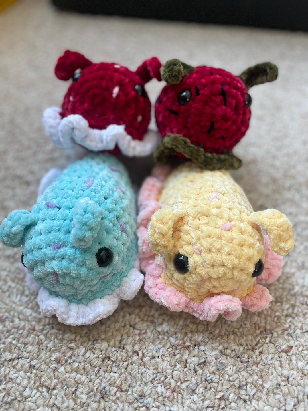 Crochet Sea Slug | Amigurumi | 4 Different Selections to Choose From - Etsy