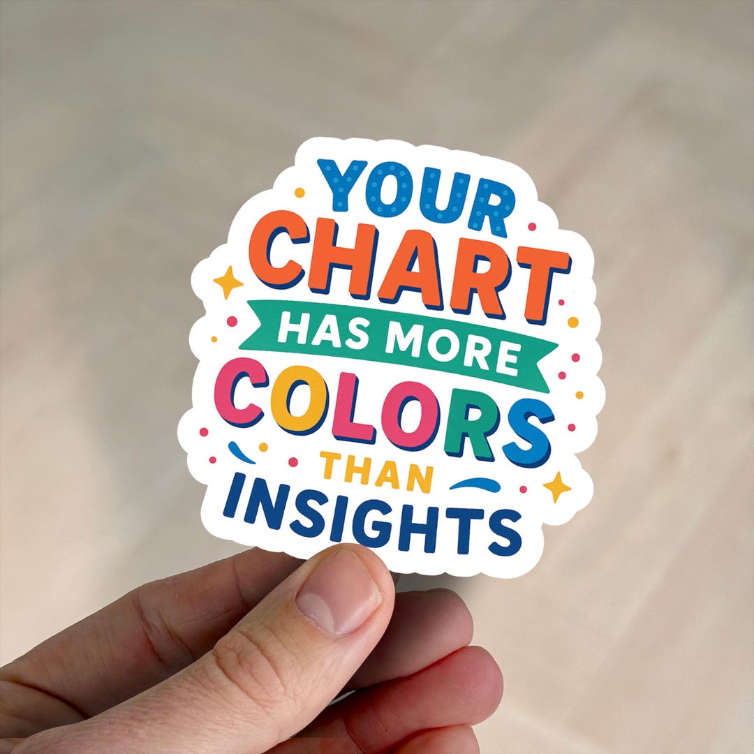 Funny Graph Sticker: Chart Has More Colors Than Insights Laptop Sticker ...