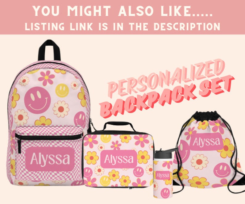 Personalized Backpack Kids RETRO Daisy Girls Boys Kids Nursery Children ...