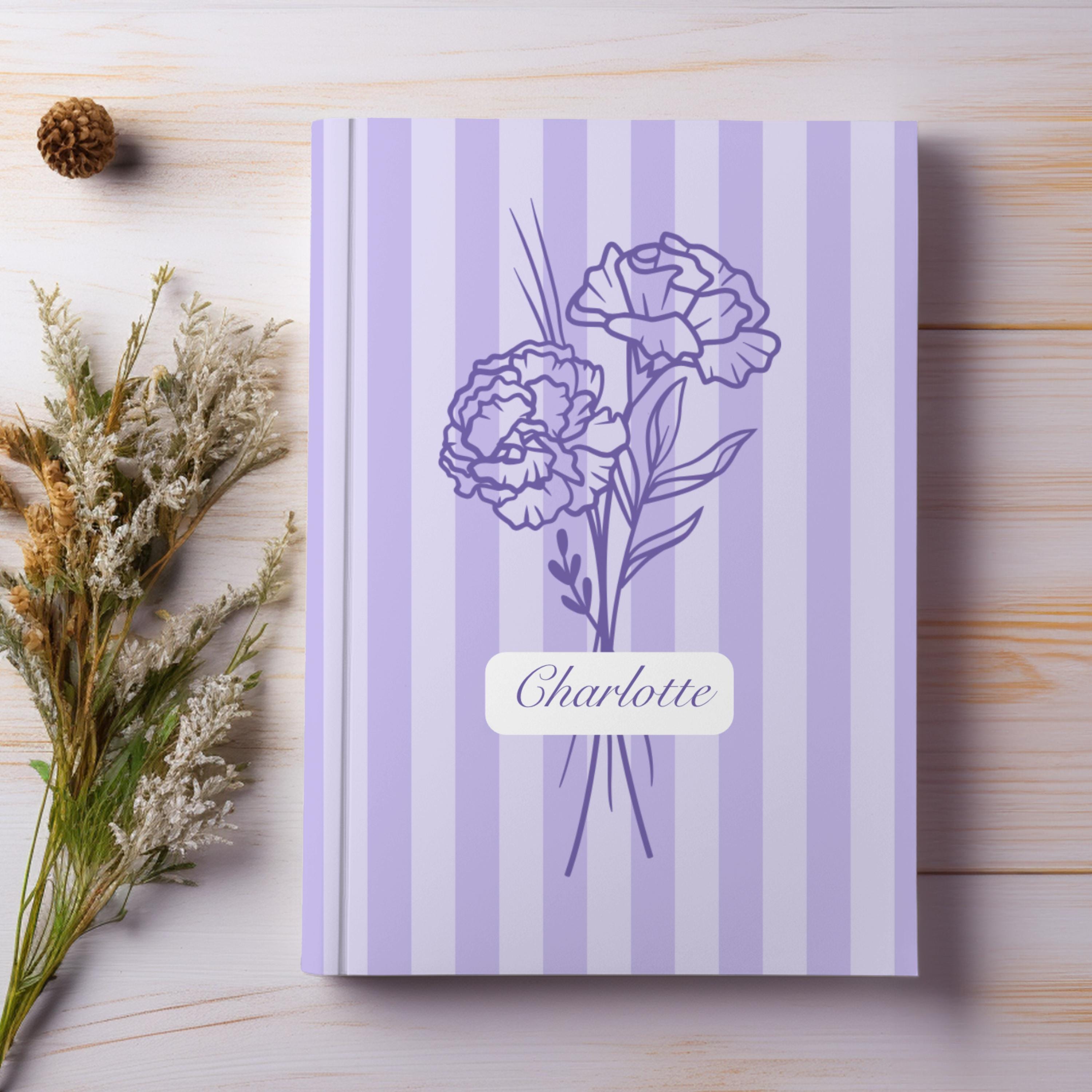 Personalized Birth Flower Notebook Custom Name Journal Birth Month ...