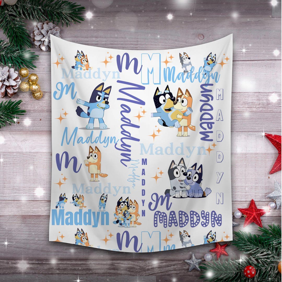 Bluey Blanket Christma Gift, Bluey Plush Throw Blanket, Bluey Blanket ...
