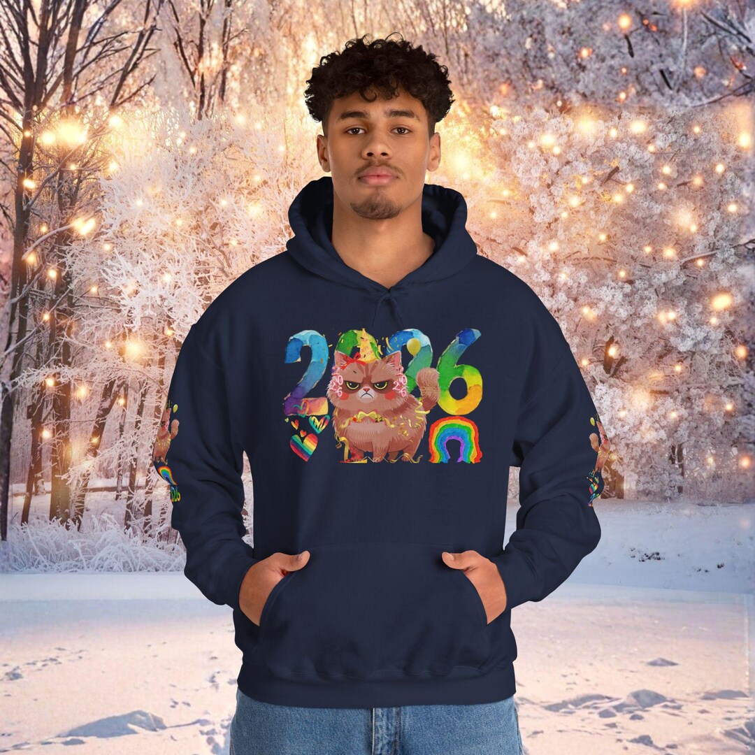 Grumpy Cat 2026 New Year Hoodie | Funny Graphic Sweatshirt - Etsy