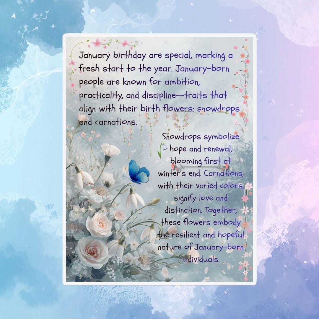 January Birth Flowers Magnet | Custom Shape Magnets, Snowdrops and ...