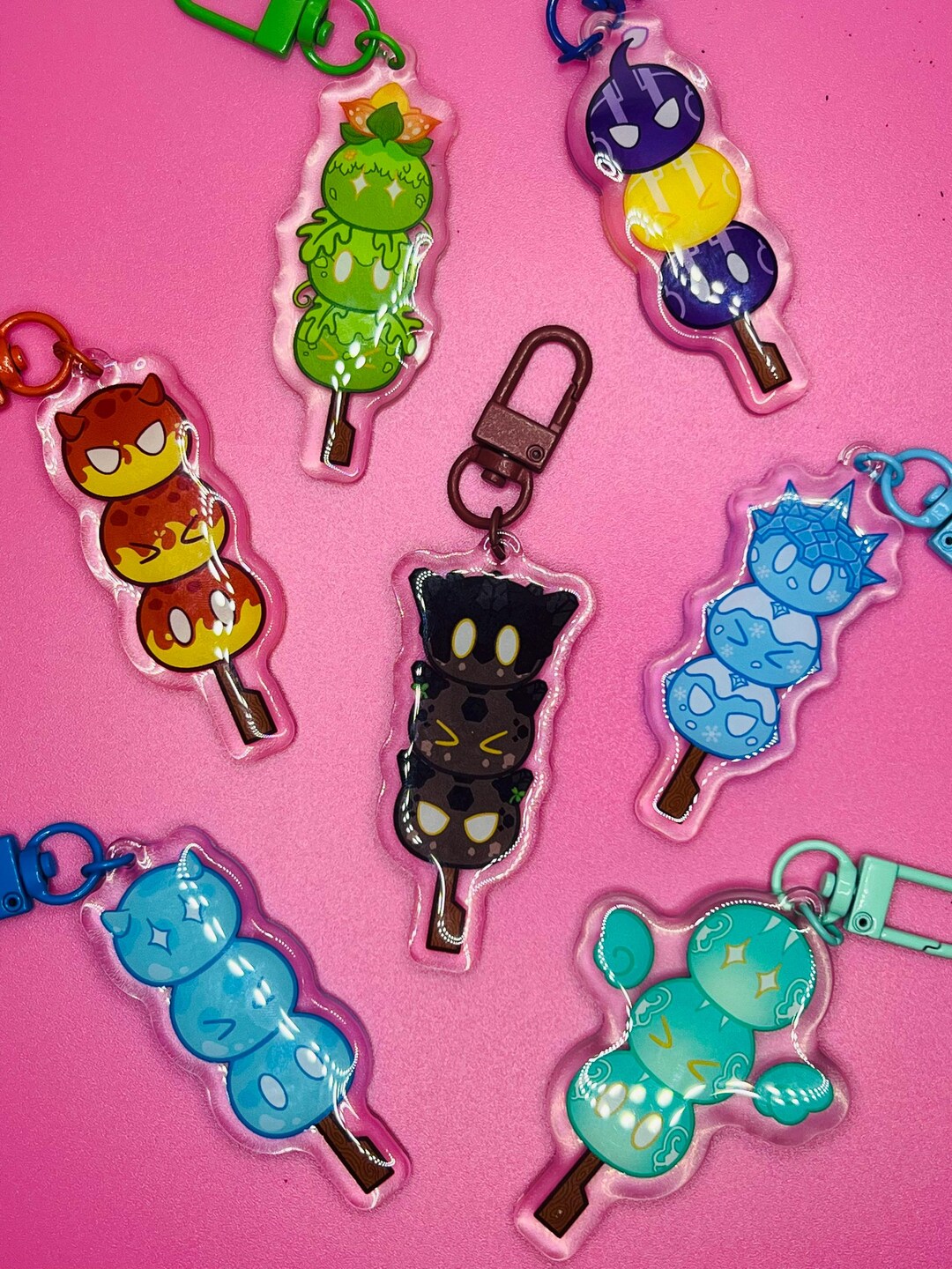 Genshin Dango Mini Keychains - Etsy