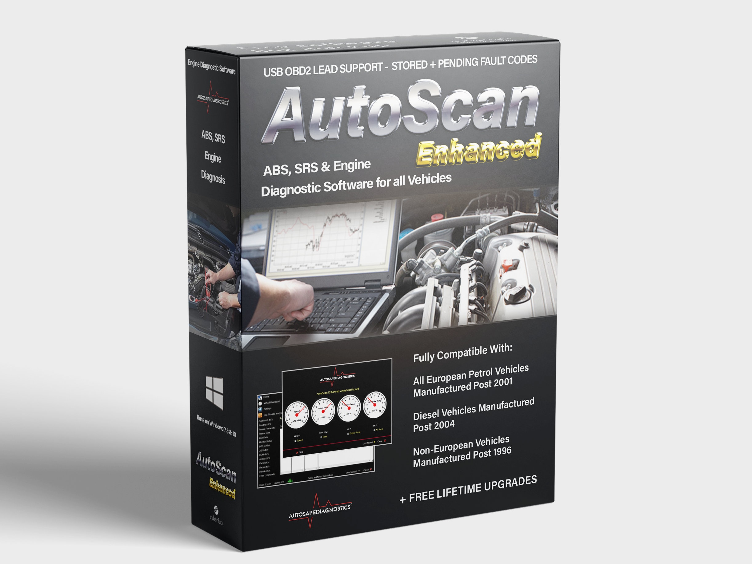 Autoscan Enhanced OBD2 EOBD Engine Car Diagnostic Software for All ...