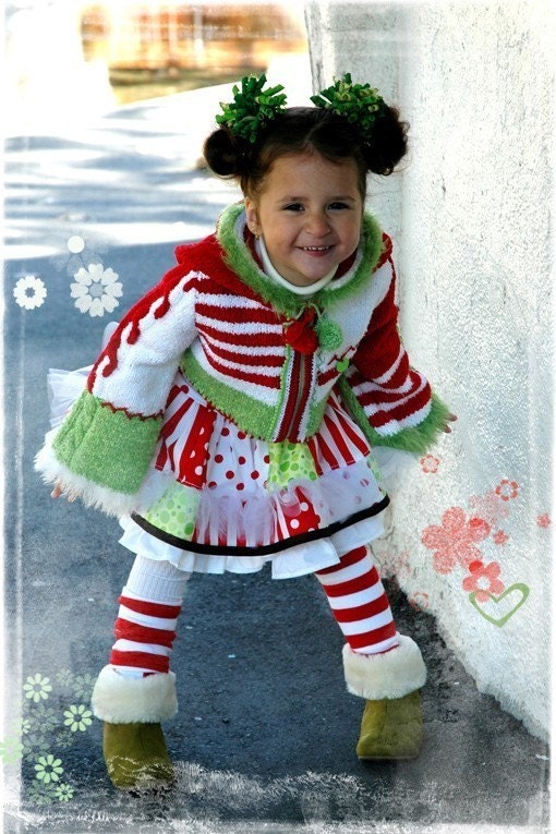 KNIT PATTERN Christmas Hand Knitted Jacket Sizes 2-12 Knit Pattern With ...
