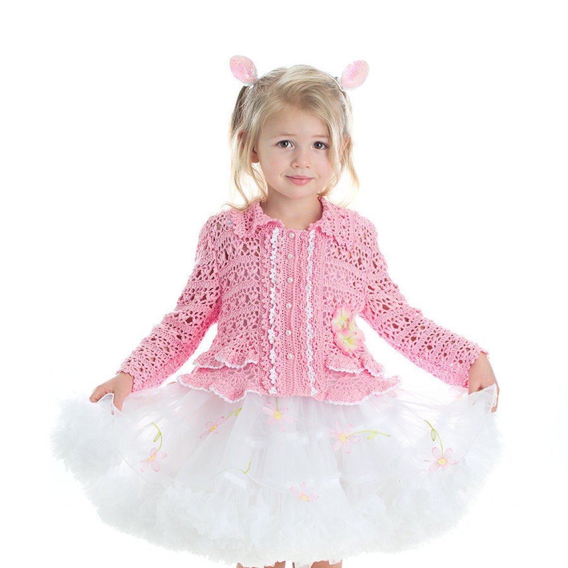 CROCHET PATTERN Marguerite Jacket Girl 2-12 Years Pdf Ebook - Etsy