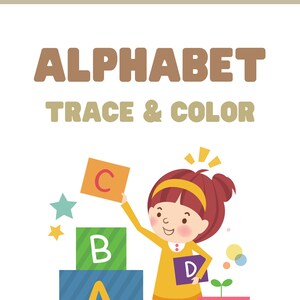 Alphabet Trace Color Worksheet for Toddlers and Preschoolers Printable ...