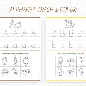 Alphabet Trace Color Worksheet for Toddlers and Preschoolers Printable ...