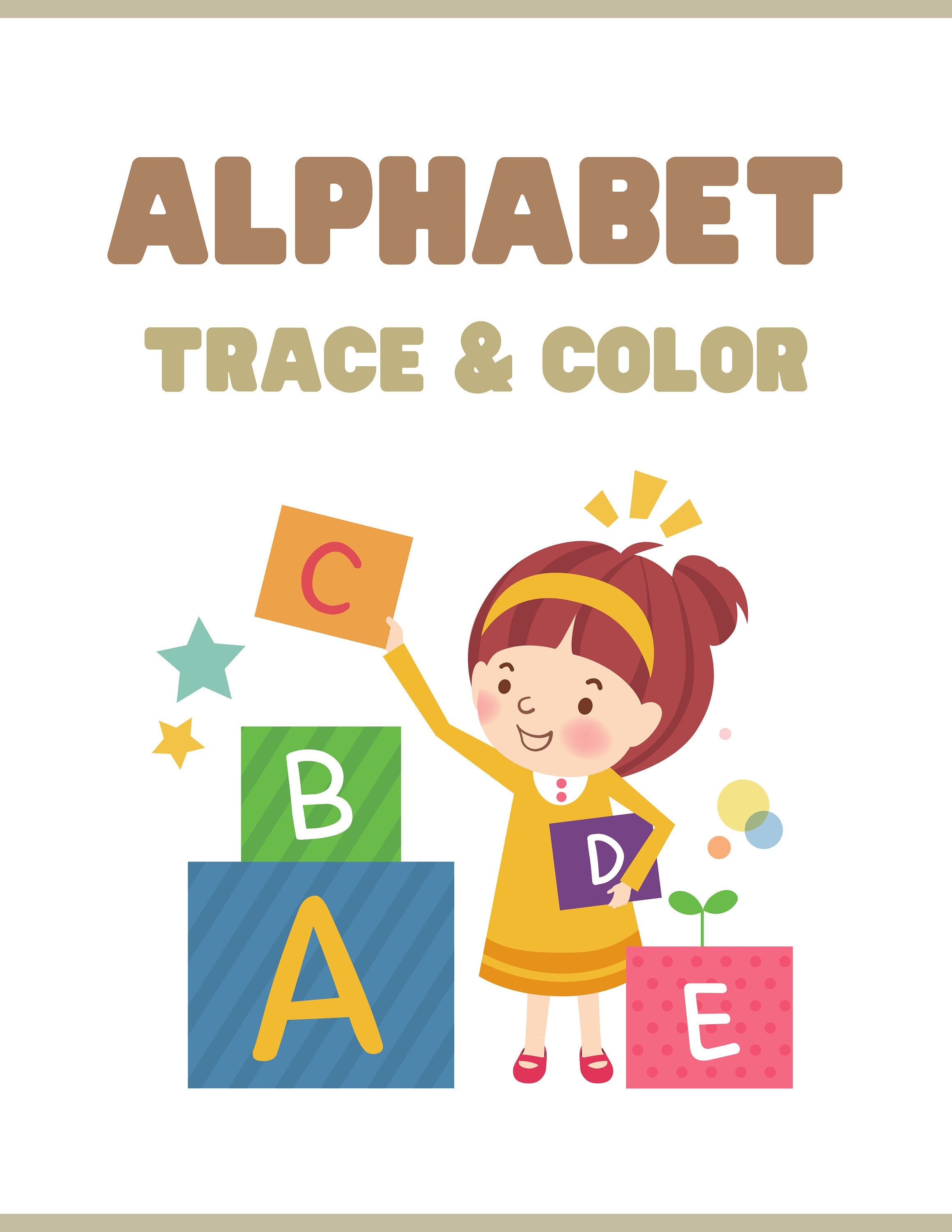 Alphabet Trace Color Worksheet for Toddlers and Preschoolers Printable ...