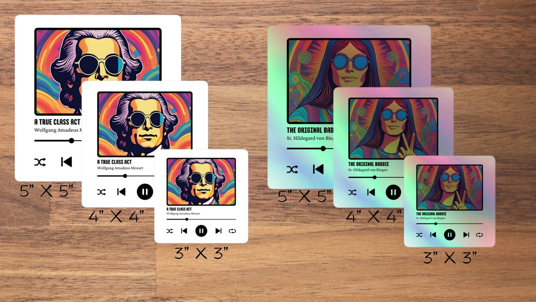 Retro 70’s Music Composer Spotify Art Sticker | Laptop Decal Water ...