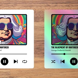 Retro 70’s Music Composer Spotify Art Sticker | Laptop Decal Water ...