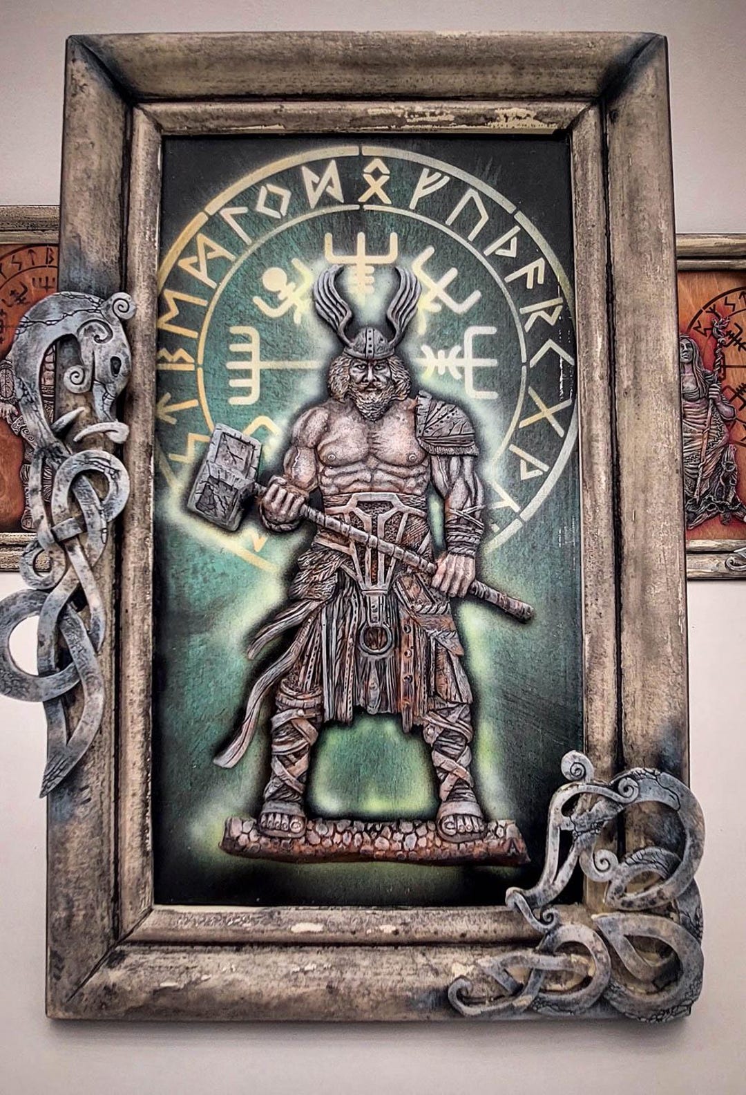 Symbology,viking,figure,relief,cosmology,collection,decoration,thor ...