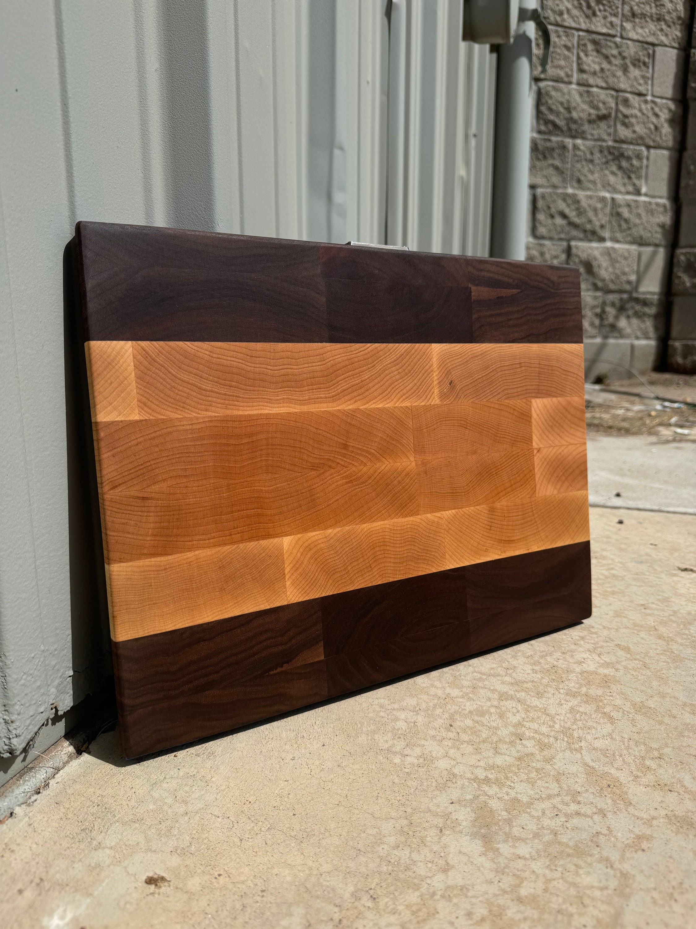12"x16" Maple and Walnut End Grain Cutting Board With Beveled Edges - Etsy