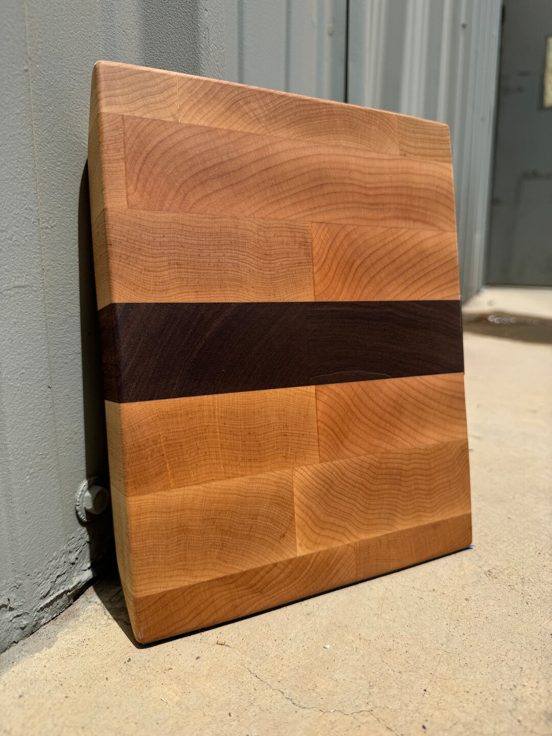 8"x10" Maple and Walnut End Grain Cutting Board With Beveled Edges - Etsy