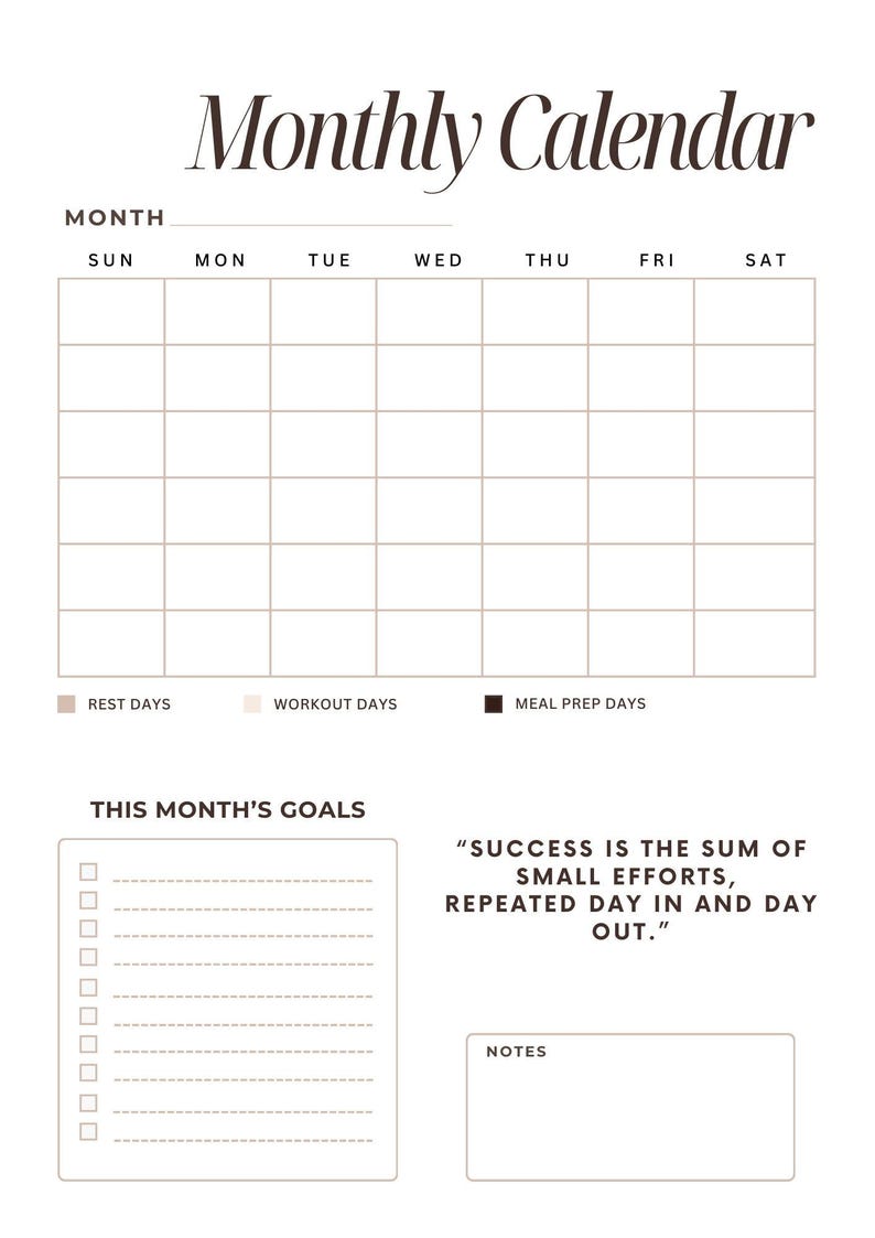 Fitness Planner PDF Daily, Weekly, Monthly Fitness Tracker Instant ...