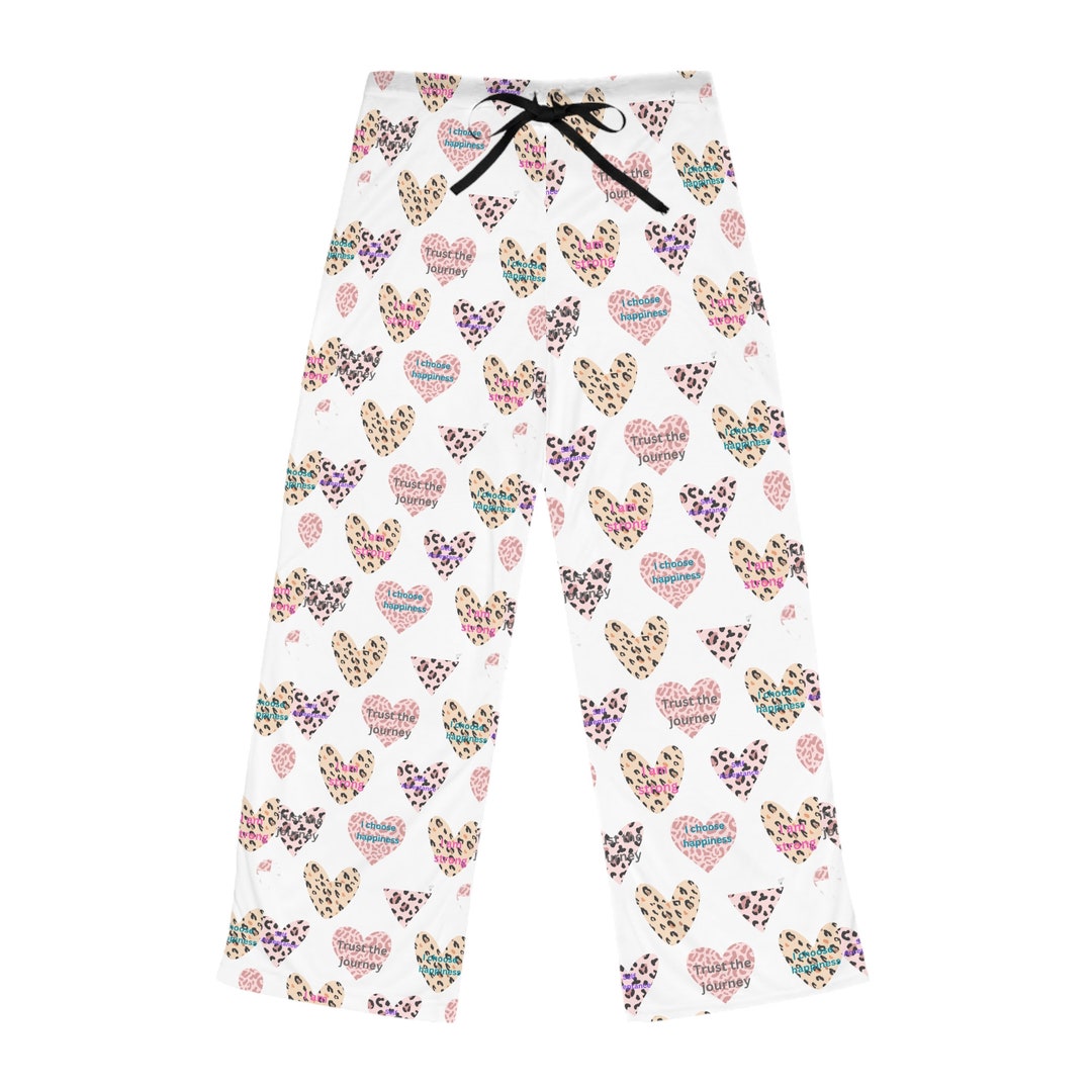 White Positive Affirmations Mental Health Women's Pajama Pants AOP - Etsy