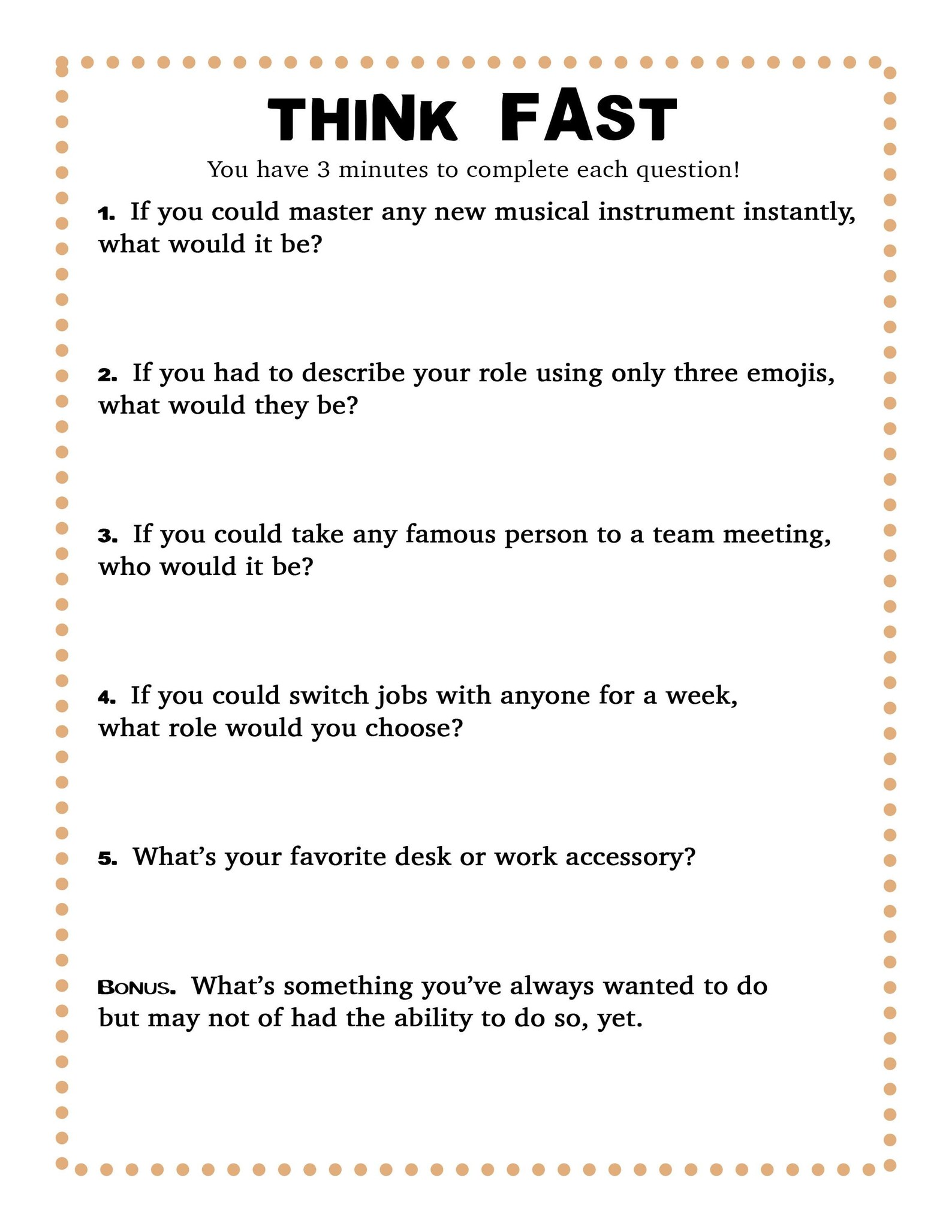 Fun Staff Ice Breakers Printable - Team Building Get to Know Me ...