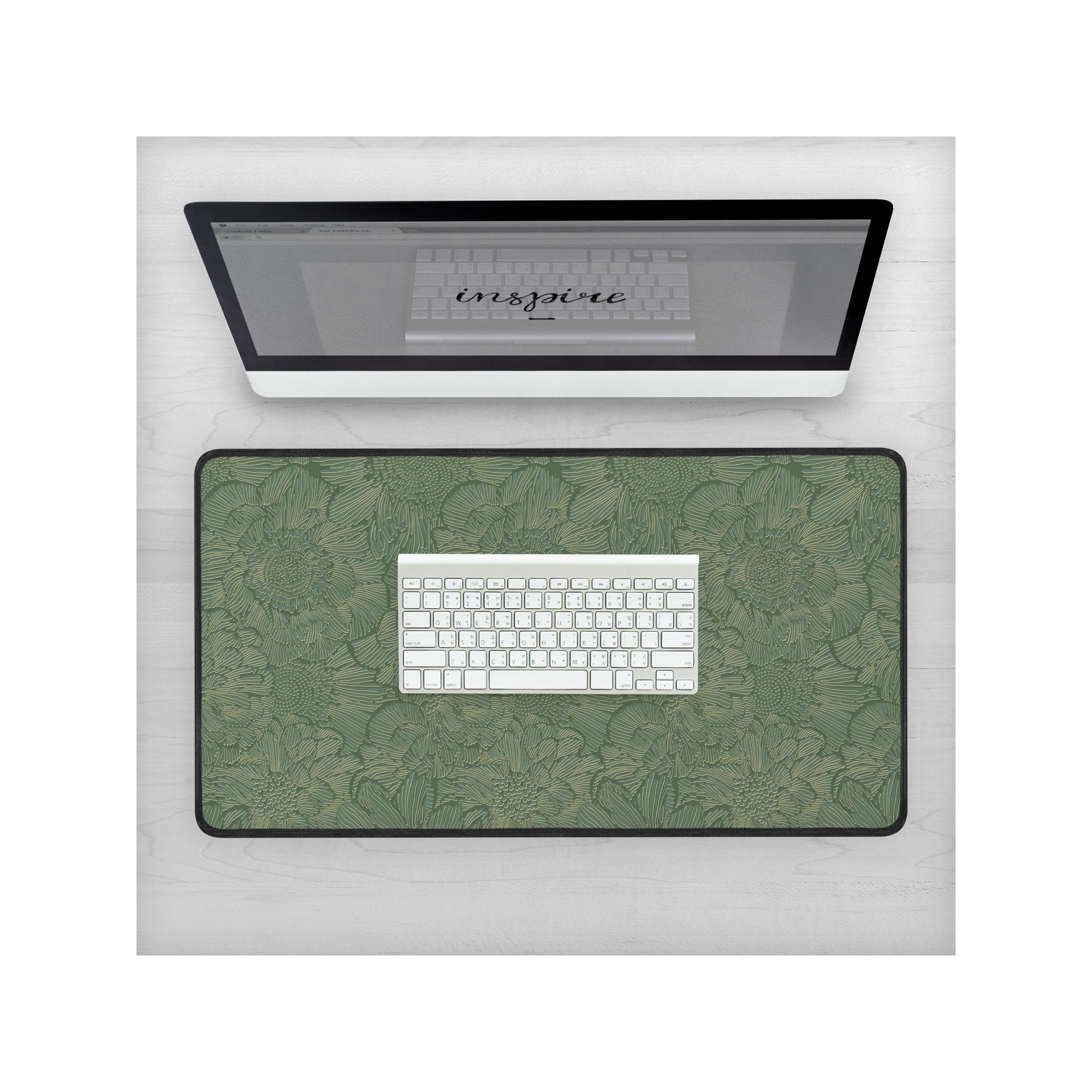 Green Desk Mat, 12" X 22", Desk Mat Aesthetic, Large Desk Mat, 3mm ...