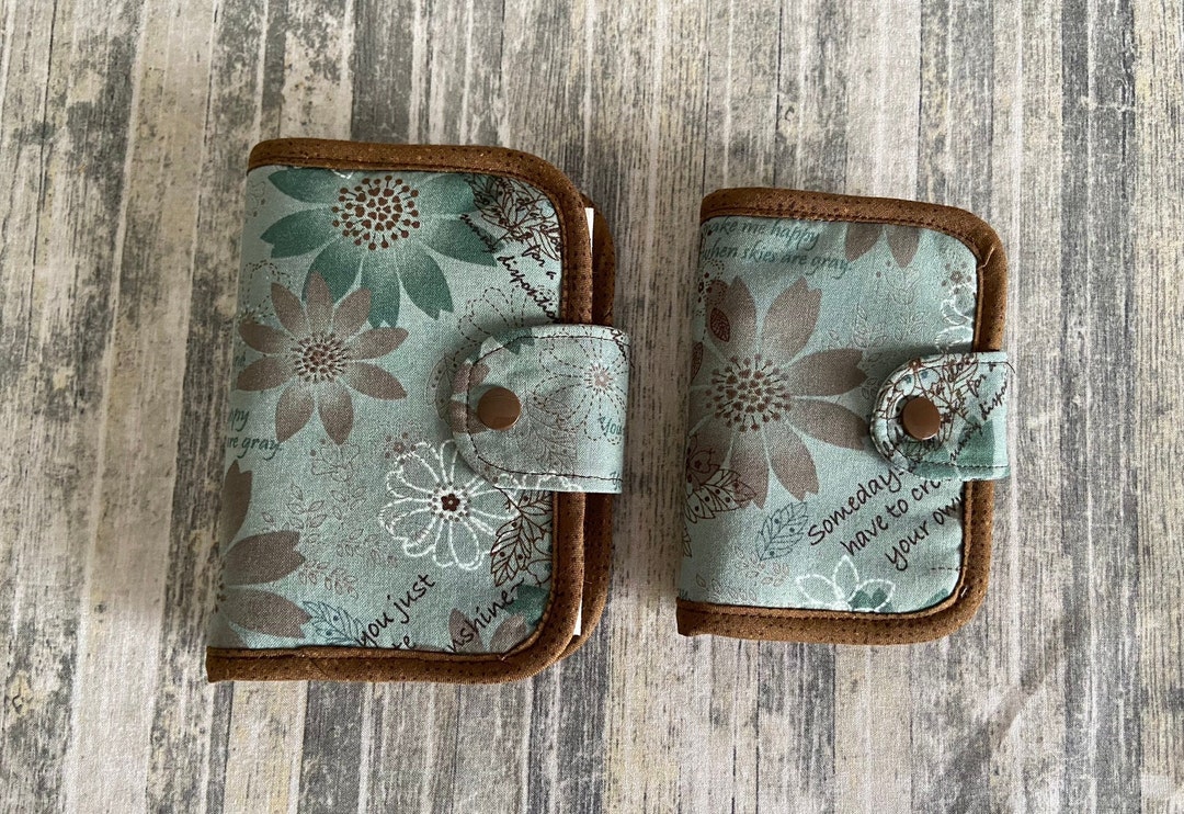 Needlebook Needle Pin Holder Sewing Case Sewing Kit Turquoise and Brown ...