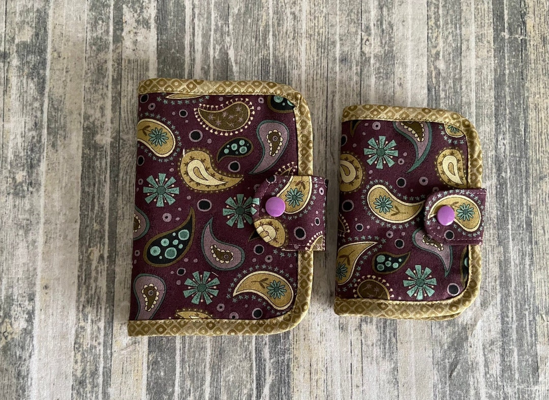 Needlebook Needle Pin Holder Sewing Case Sewing Kit Purple and Brown ...
