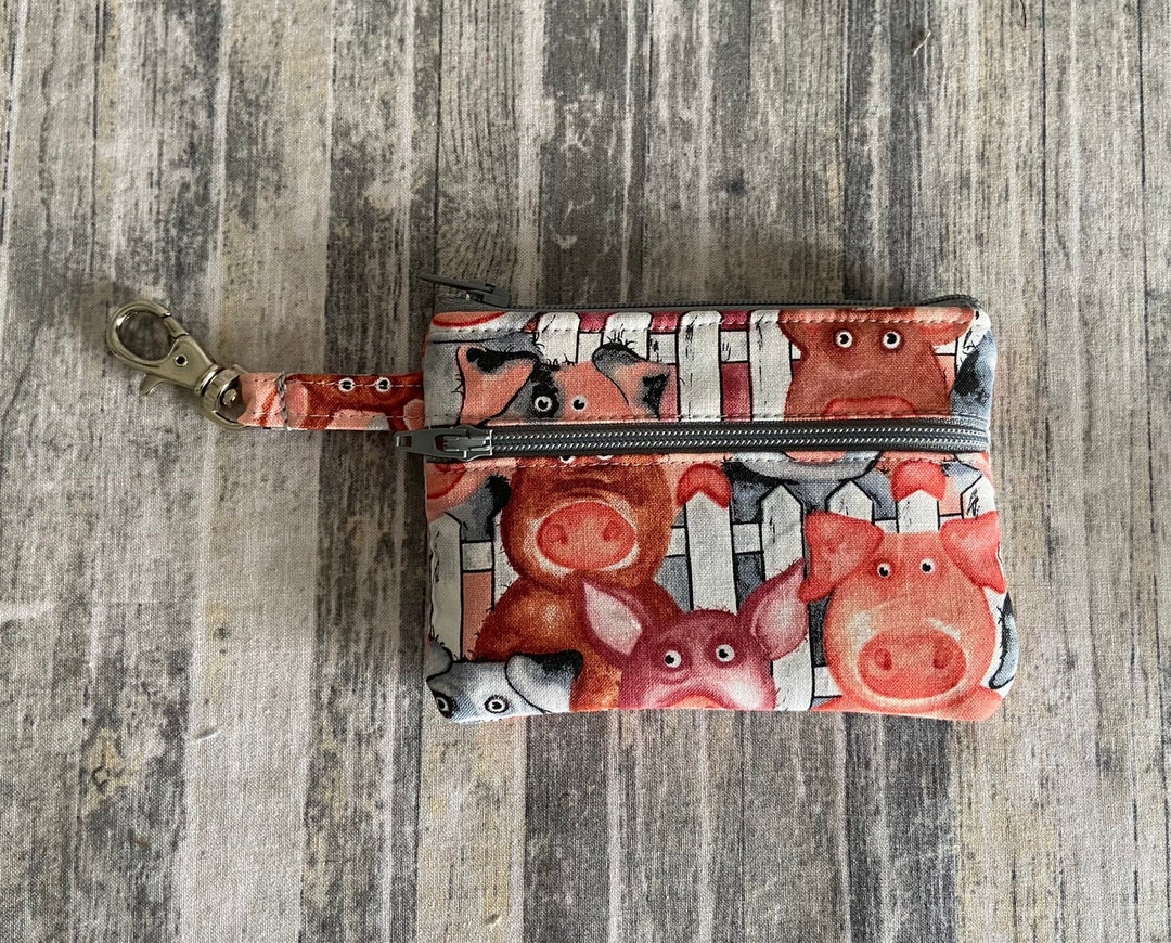 Small Zippered Wallet Card Change Purse Gadget Case Double Zip Wallet ...