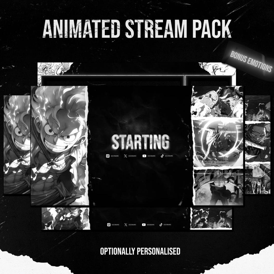 Pirate Dream Anime Overlay Pack Animated Customizable Stream Overlay - Etsy