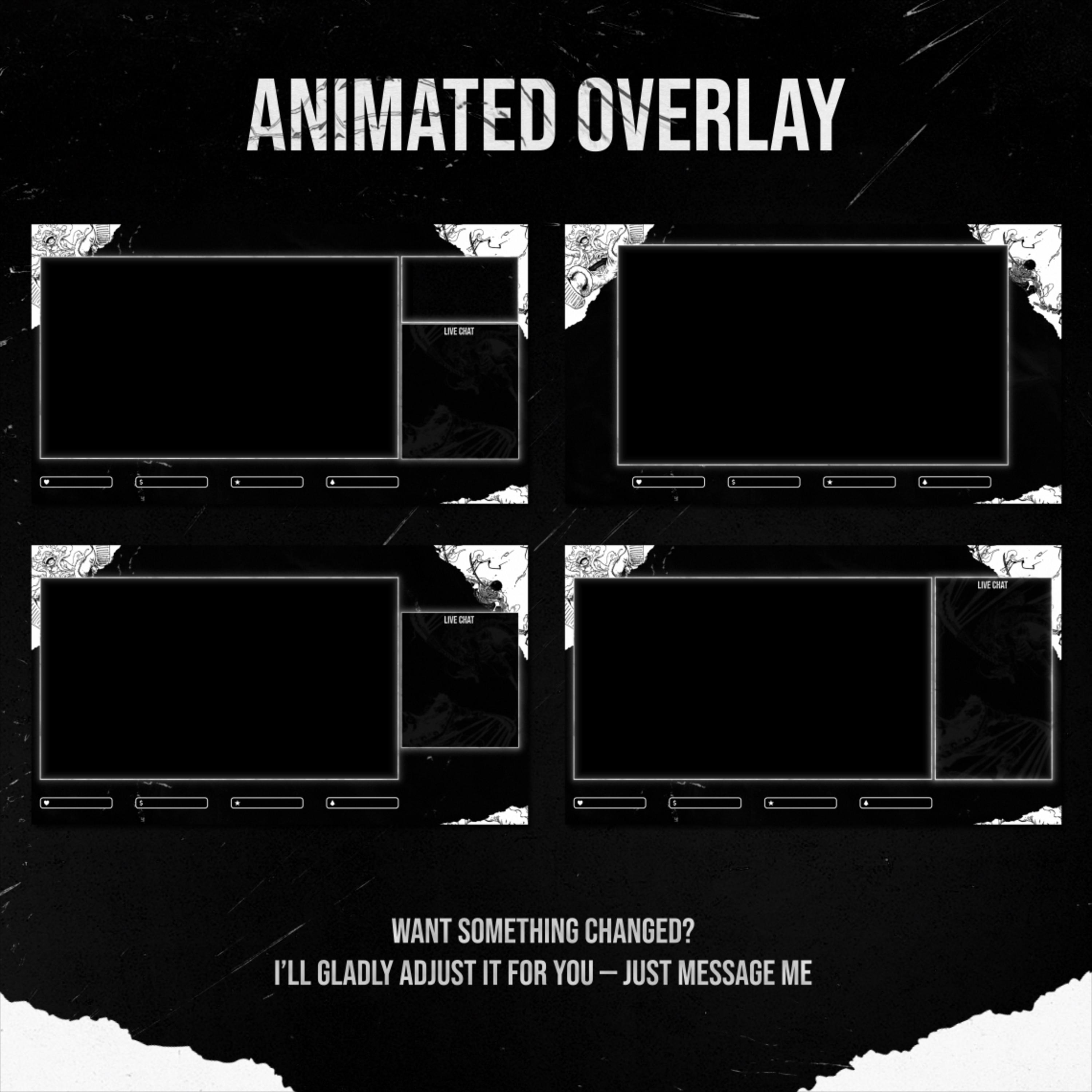Pirate Dream Anime Overlay Pack Animated Customizable Stream Overlay - Etsy