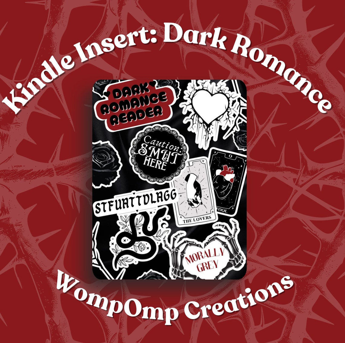 Kindle Insert for Clear Case Digital Print: Dark Romance Kindle Decor ...