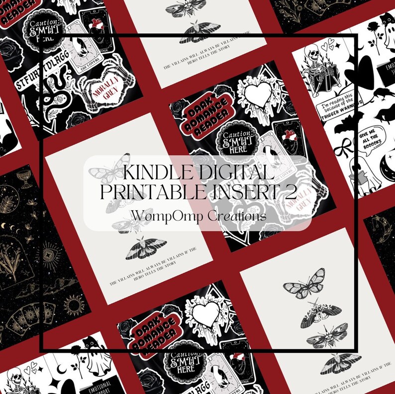 Kindle Insert for Clear Case Digital Print: Dark Romance Kindle Decor ...