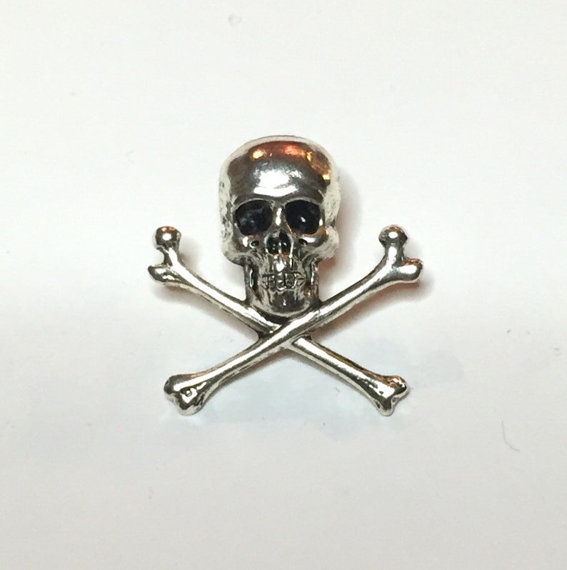 Gothic Silver Skull & Crossbones Lapel Pin - Etsy