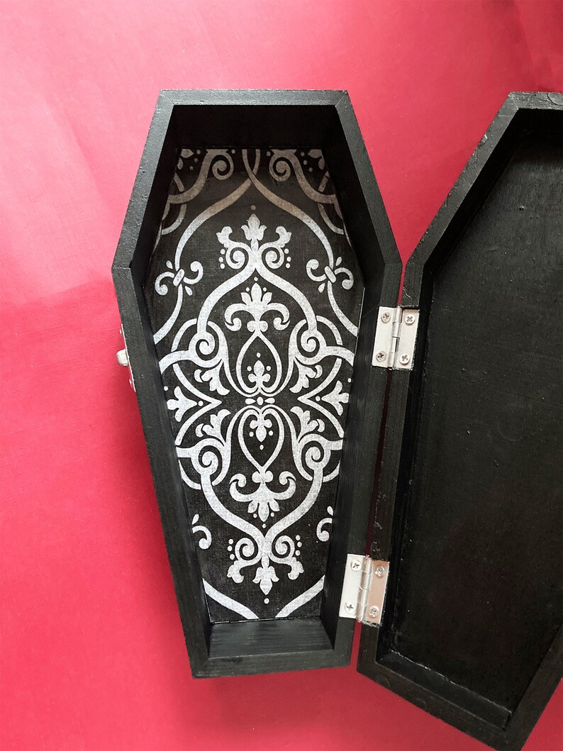 Large 9 Coffin Jewelry Box With Bat / Gothic Gift - Etsy