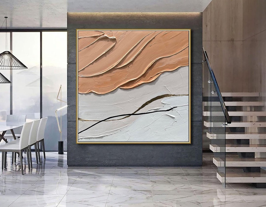 Original 3D Minimalist Ocean Painting on Canvas Textured Wall Art Earth ...