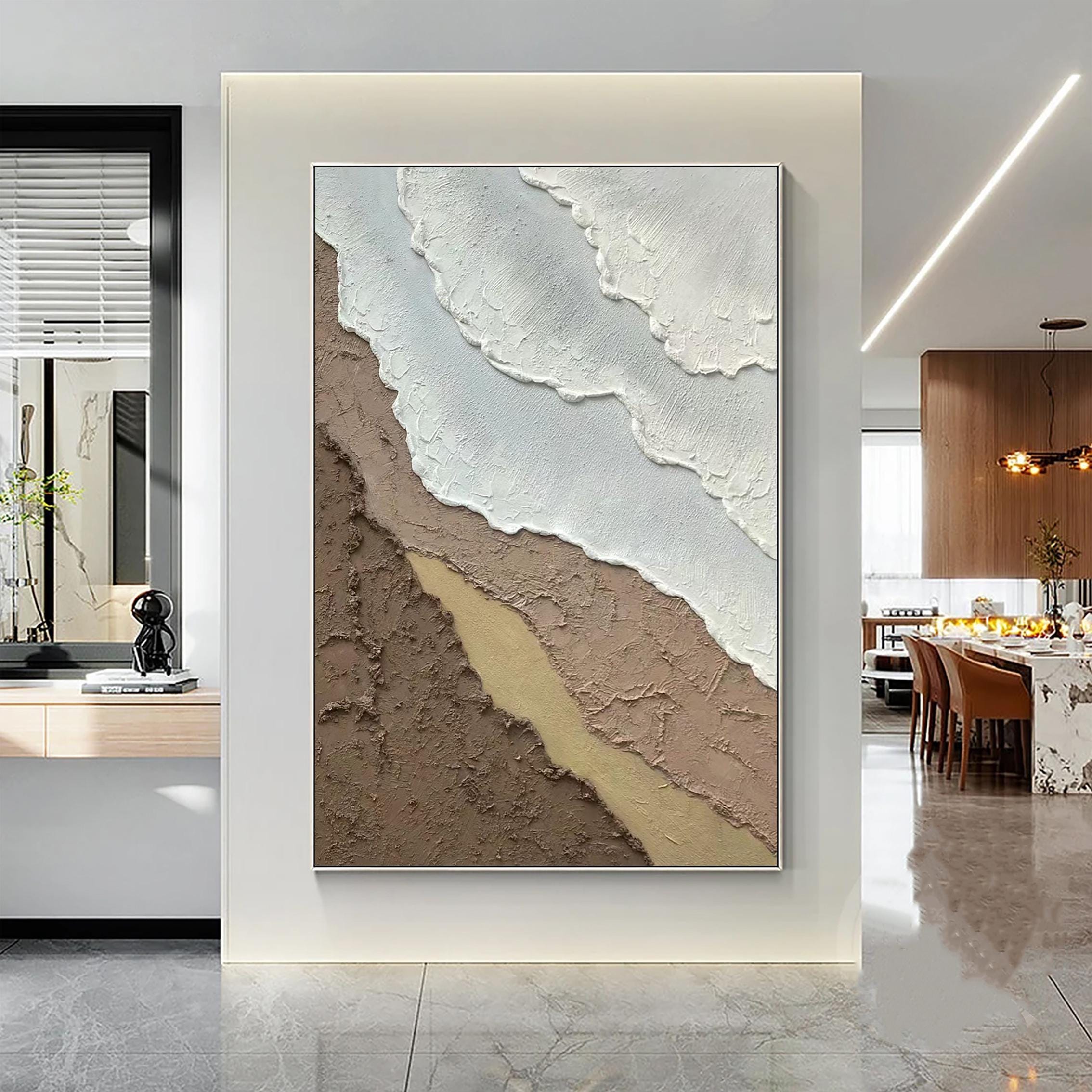 3D Textured Wall Art Ocean Waves Painting on Canvas Ocean Abstract ...