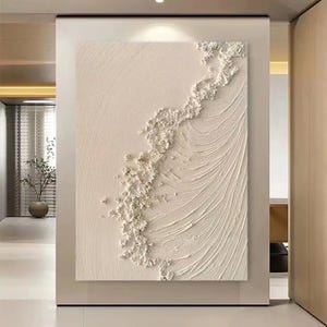 3D Textured Wall Art Ocean Waves Painting on Canvas Ocean Abstract ...