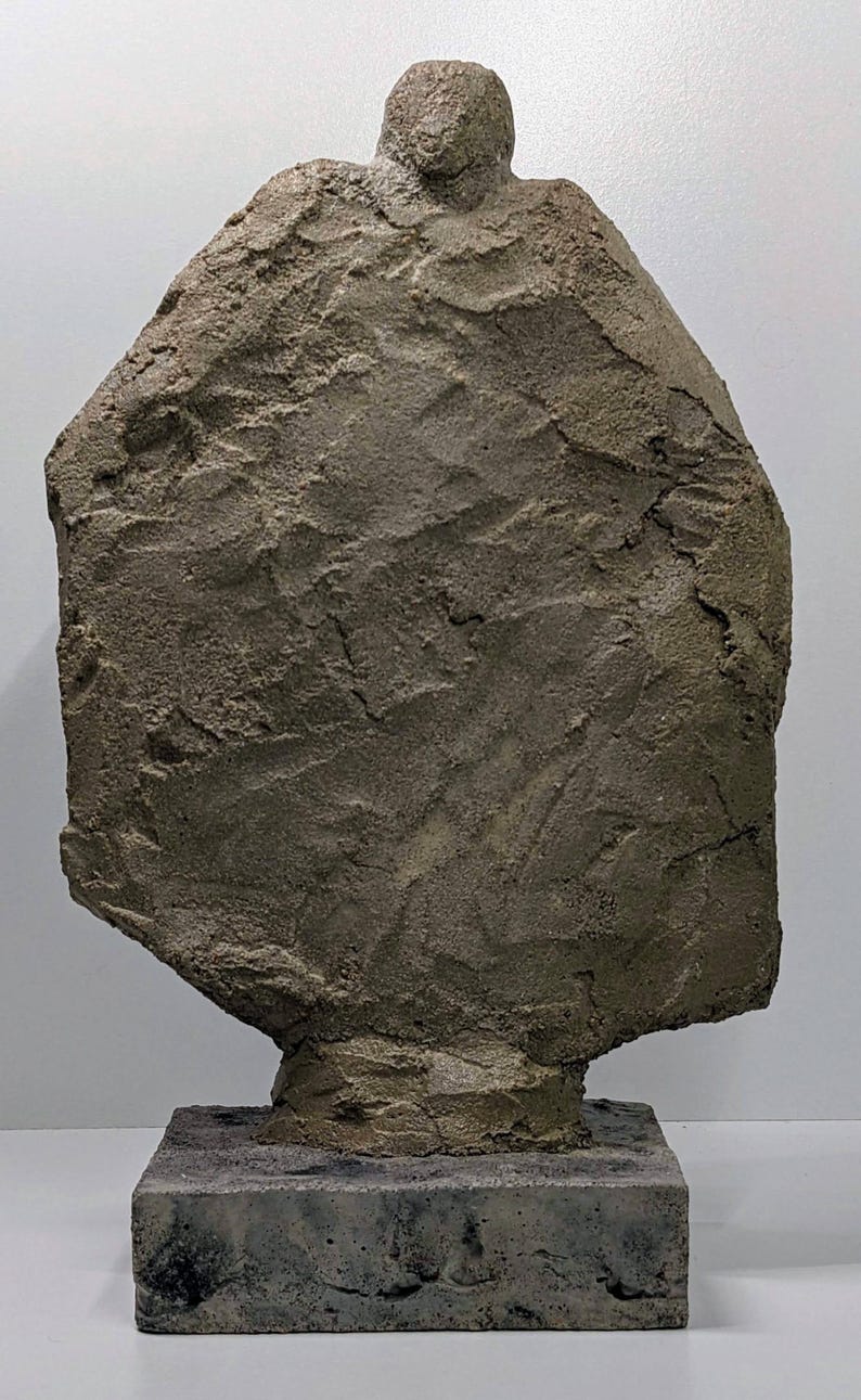 Minimalist Handcrafted Concrete Female Sculpture Modern Figurative ...